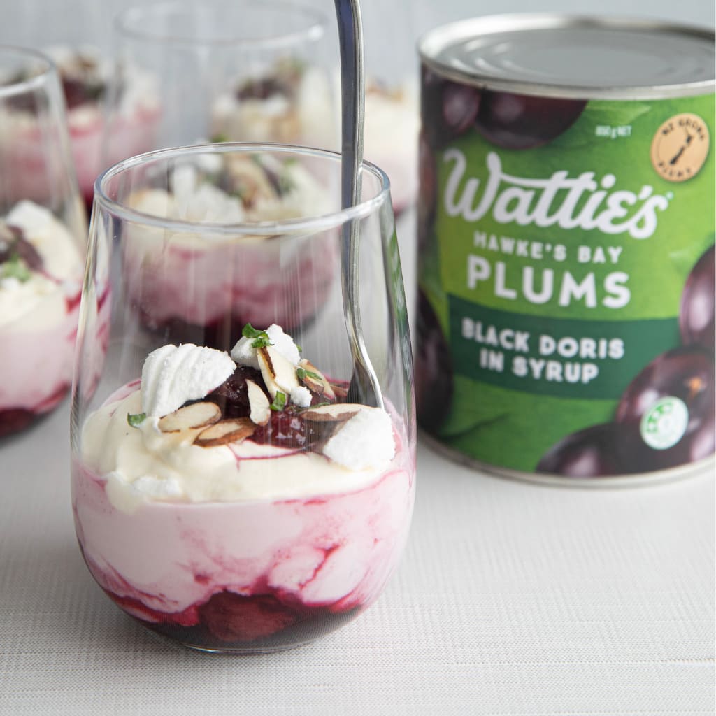 Black Doris Plum Ambrosia with Toasted Almonds and Meringue | Food In A ...