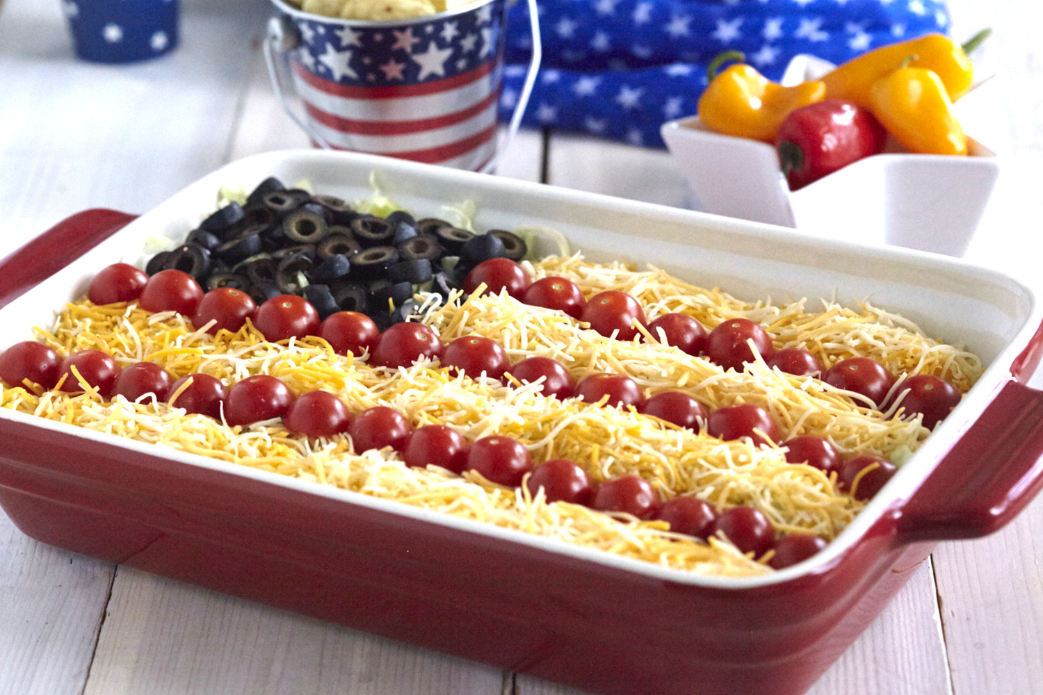 Taco Salad American Flag Dip | PHILADELPHIA | United States | Recipes ...