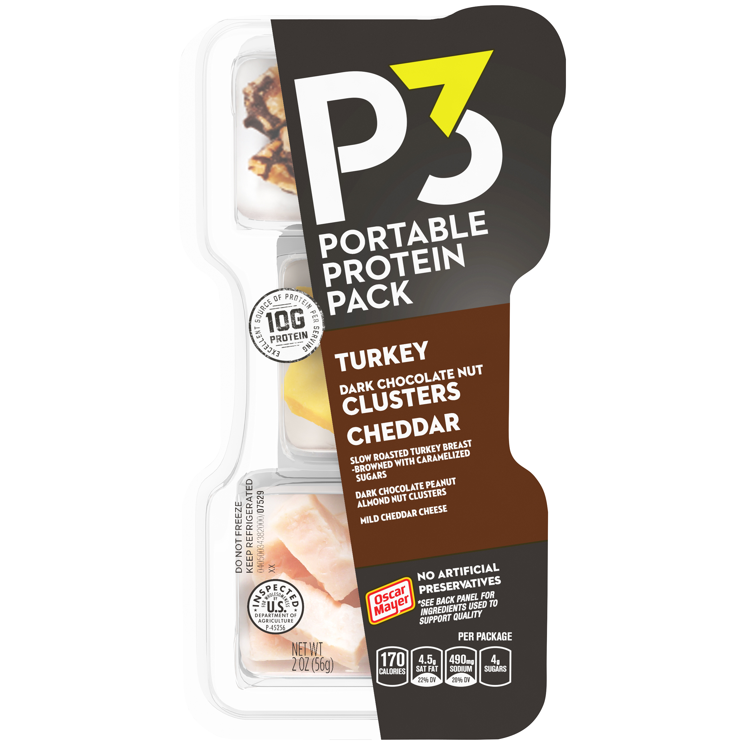 Portable Protein Snack Pack with Dark Chocolate Almond Nut Clusters ...