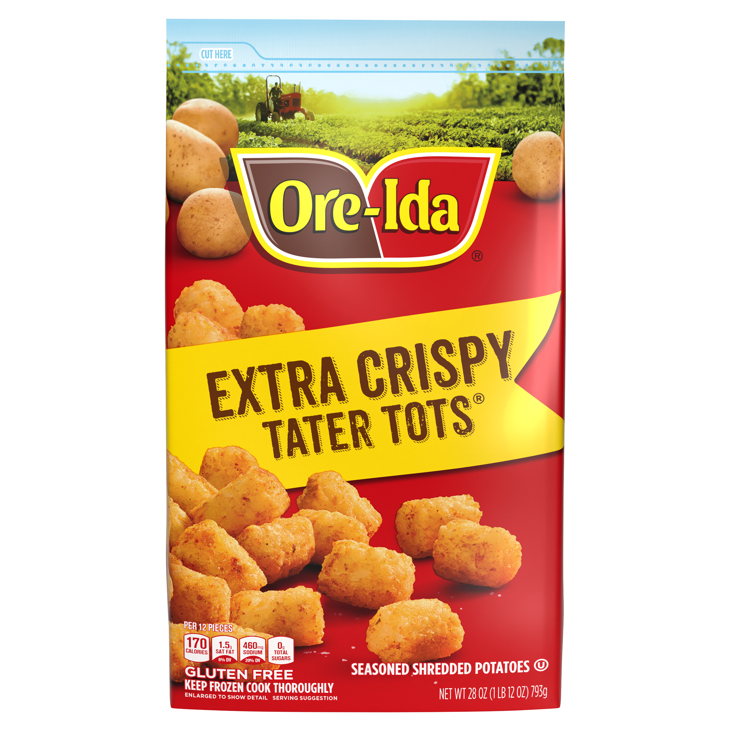 Extra Crispy Tater Tots Seasoned Shredded Frozen Potatoes | ORE-IDA ...