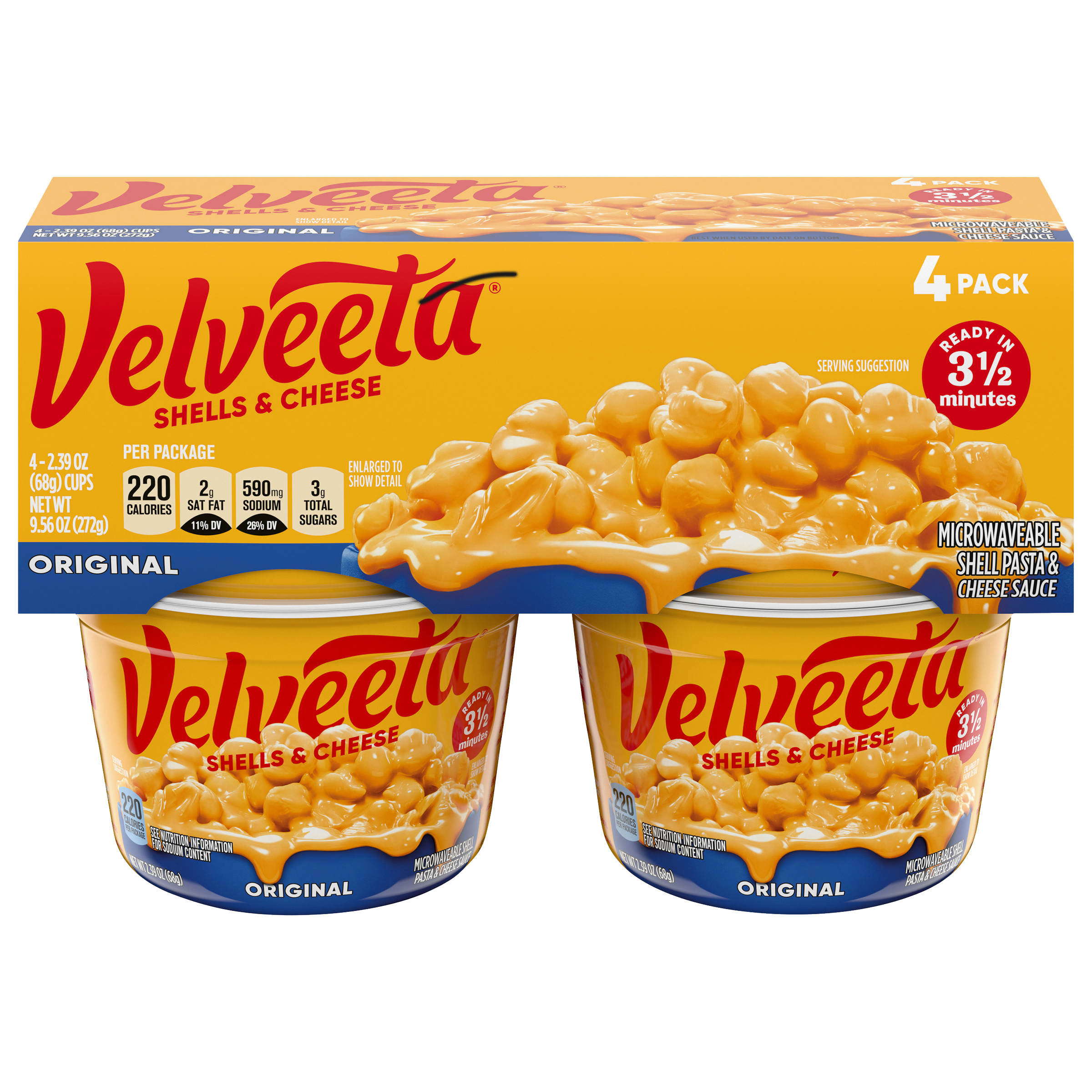 Shells & Cheese Original Microwavable Shell Pasta & Cheese Sauce ...