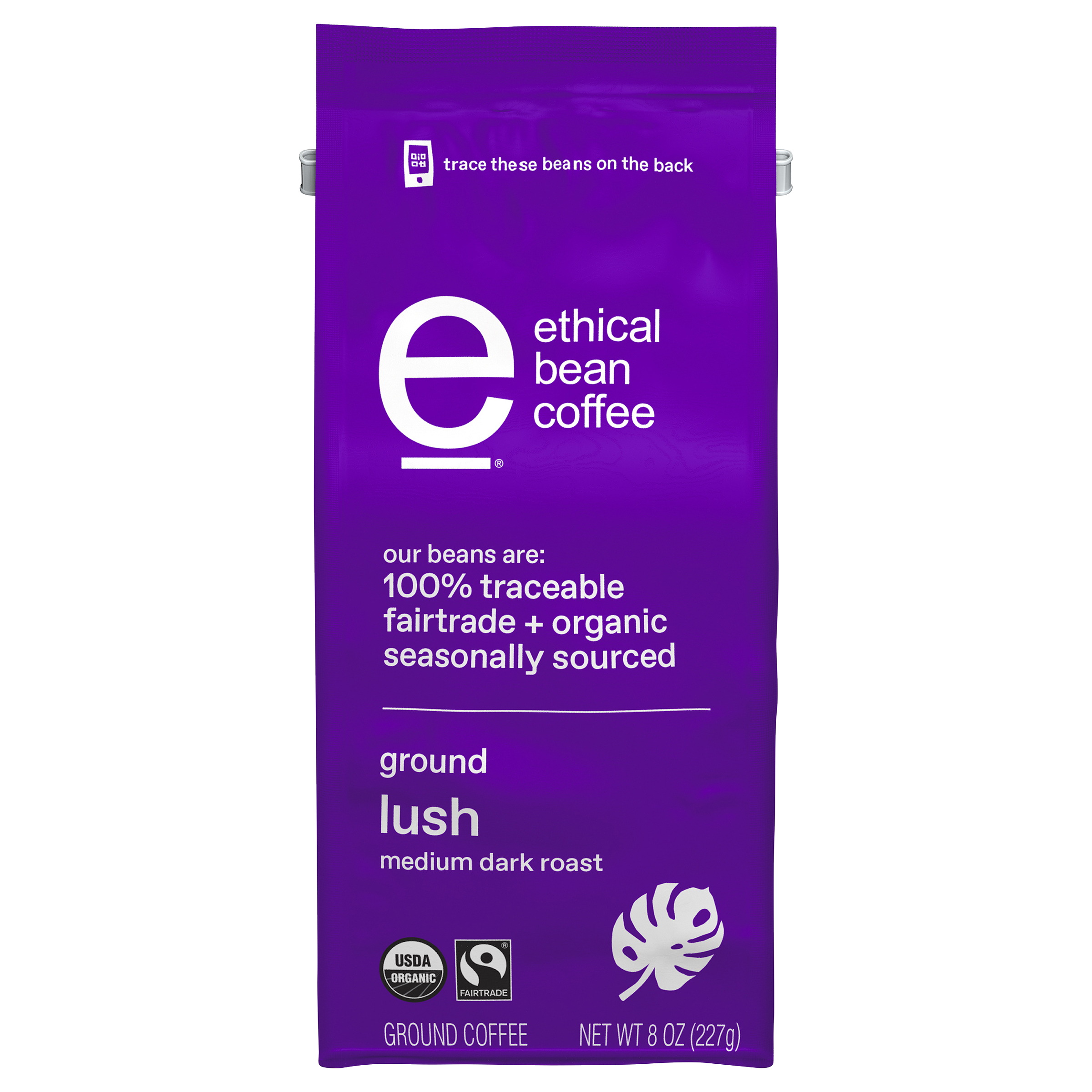 Lush Medium Dark Roast Fairtrade Organic Ground Coffee | ETHICAL BEAN ...
