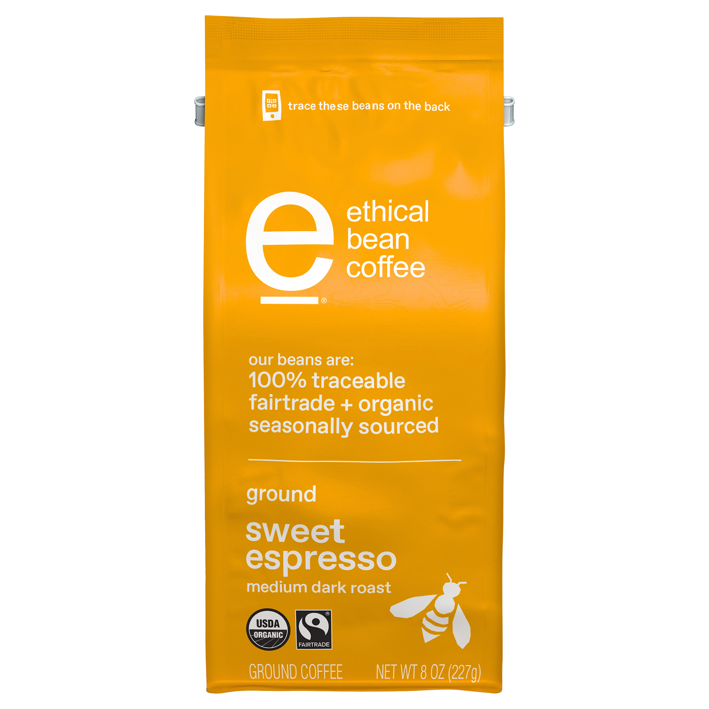 Sweet Espresso Medium Dark Roast Fairtrade Organic Ground Coffee ...