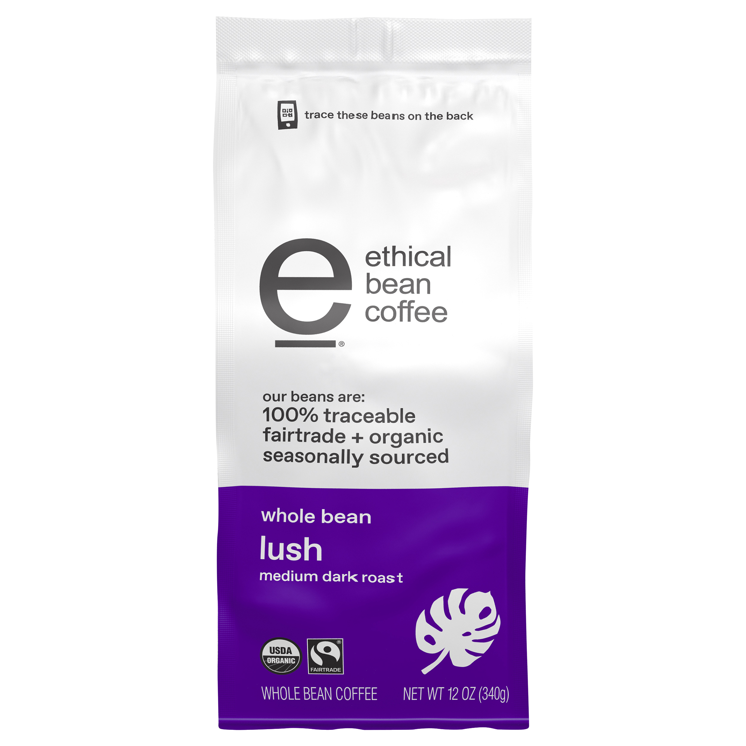 Lush Medium Dark Roast Fairtrade Organic Whole Bean Coffee | ETHICAL ...