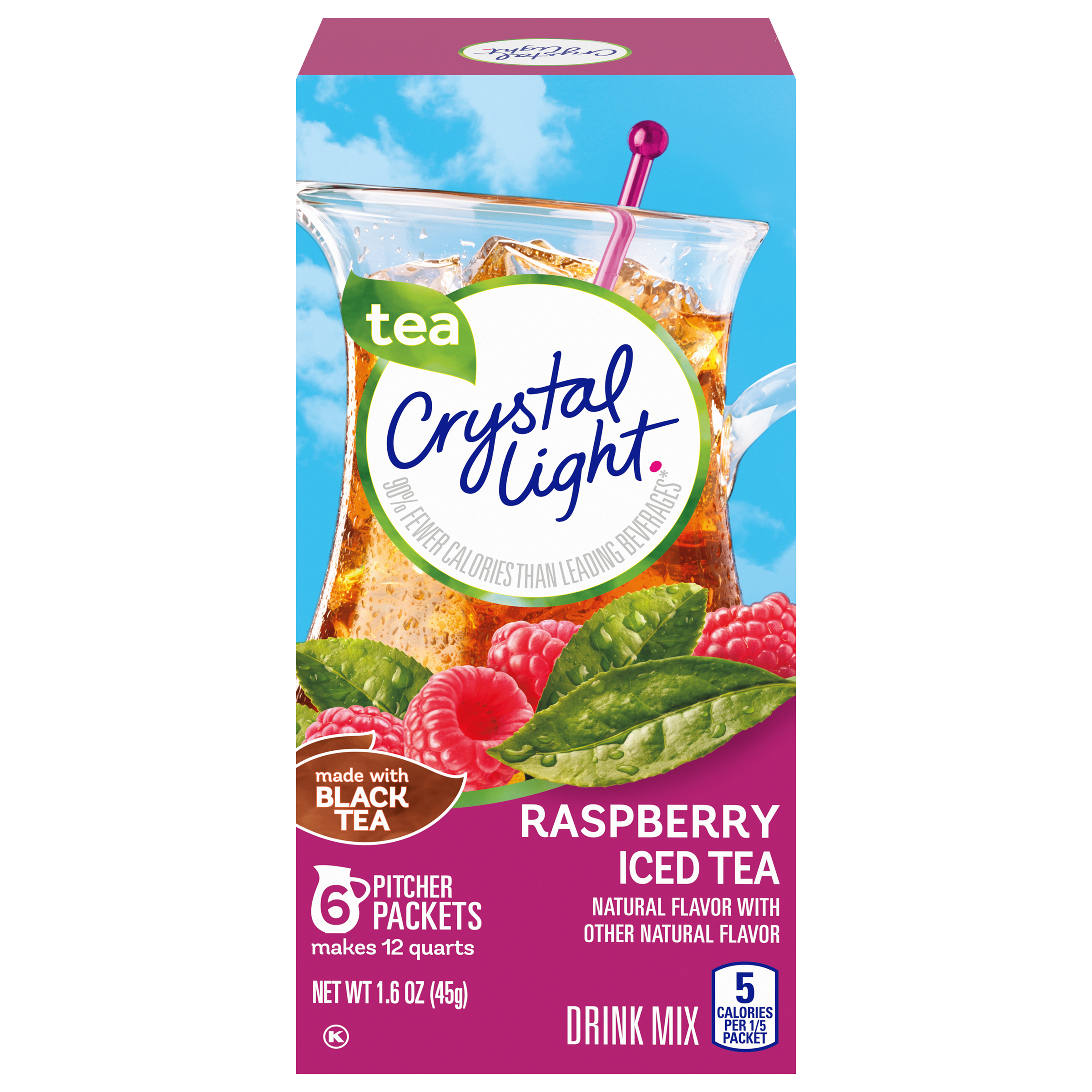 Raspberry Iced Tea Naturally Flavored Powdered Drink Mix | CRYSTAL ...