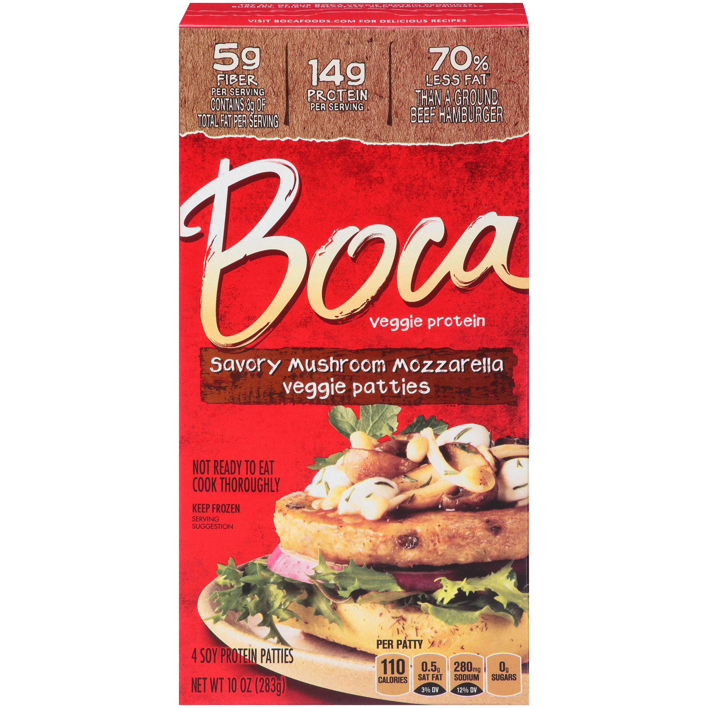 Savory Mushroom Mozzarella Veggie Patties | Boca | United States ...