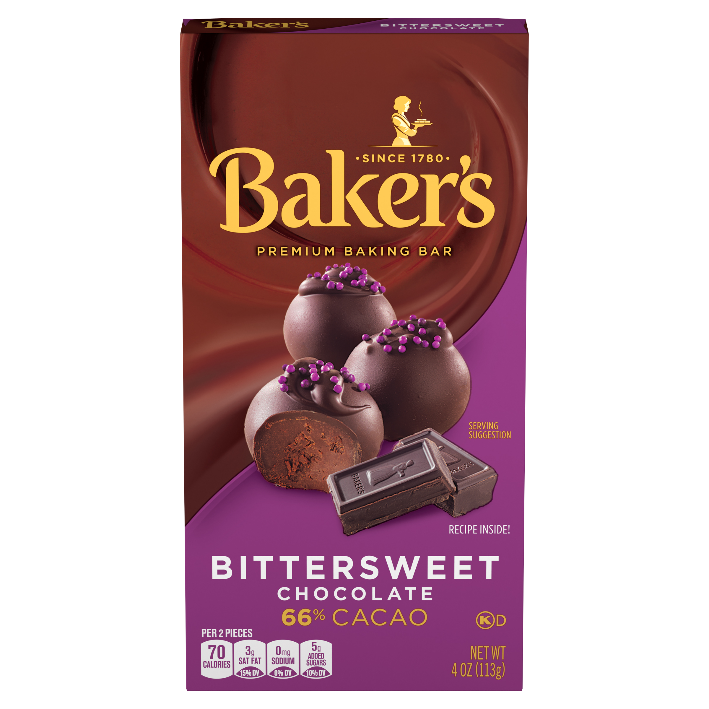 Bittersweet Chocolate Premium Baking Bar with 66% Cacao | BAKER'S ...