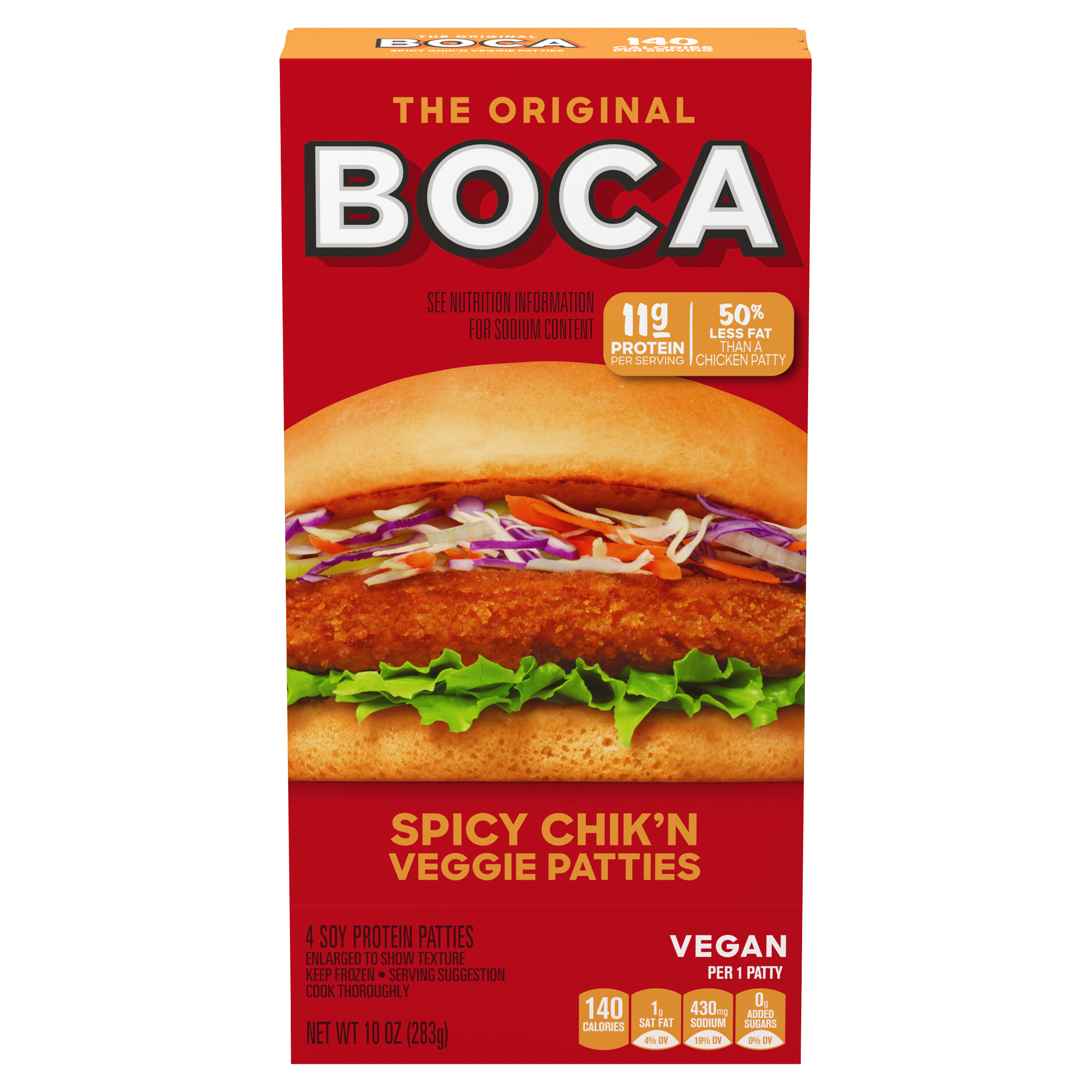 Spicy Vegan Chik'n Veggie Patties | Boca | United States | Products ...