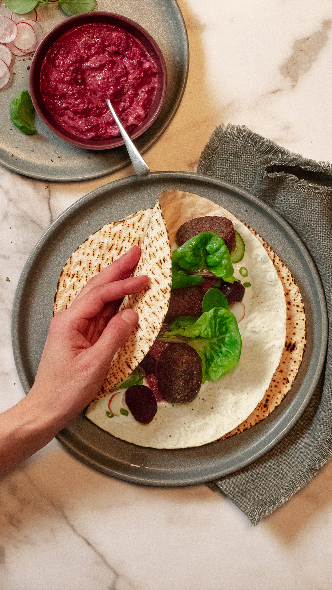 Beetroot falafel wrap | Golden Circle | Australia | Recipes - Kraft Heinz