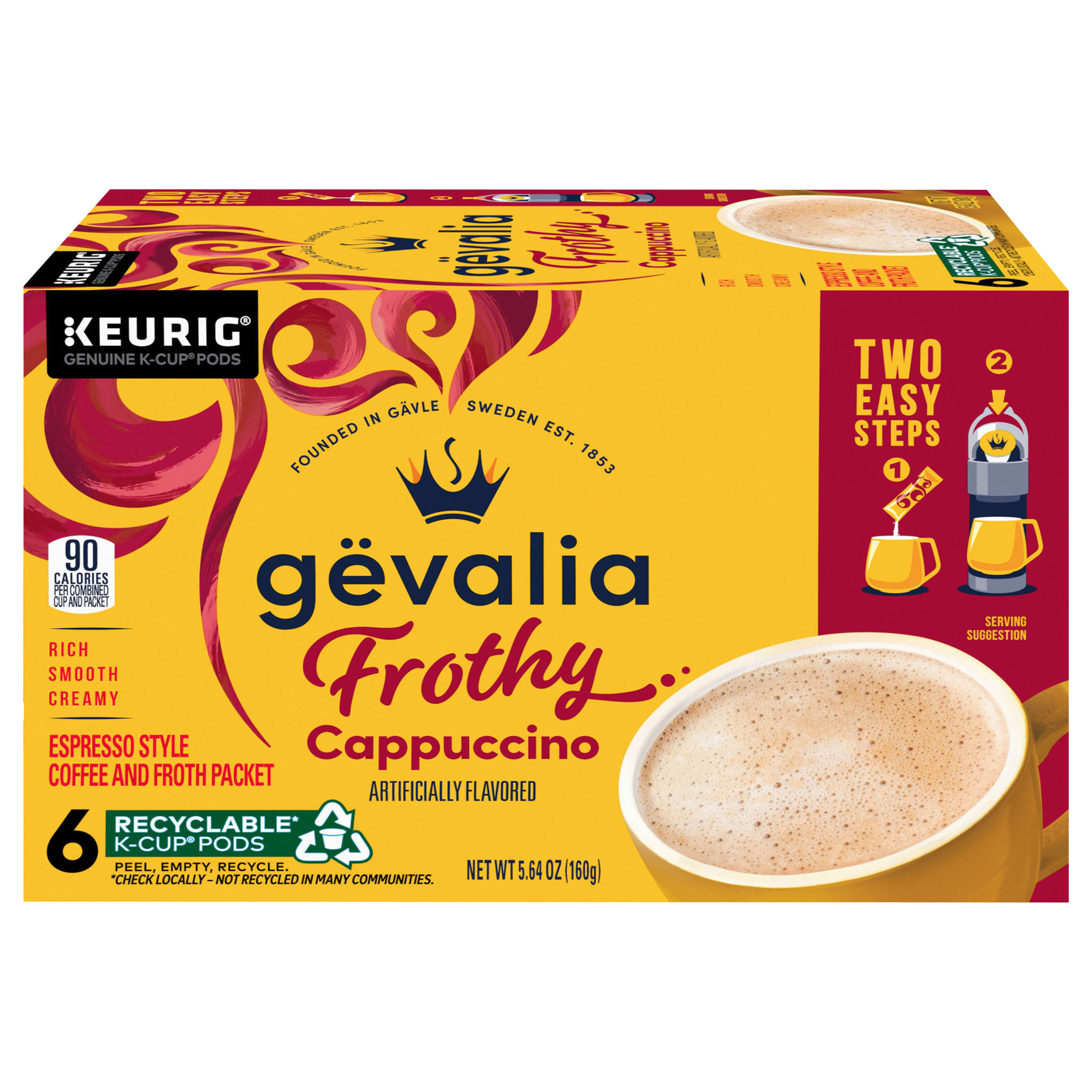 2-Step Cappuccino Espresso K-Cup® Coffee Pods & Froth Packets Kit ...