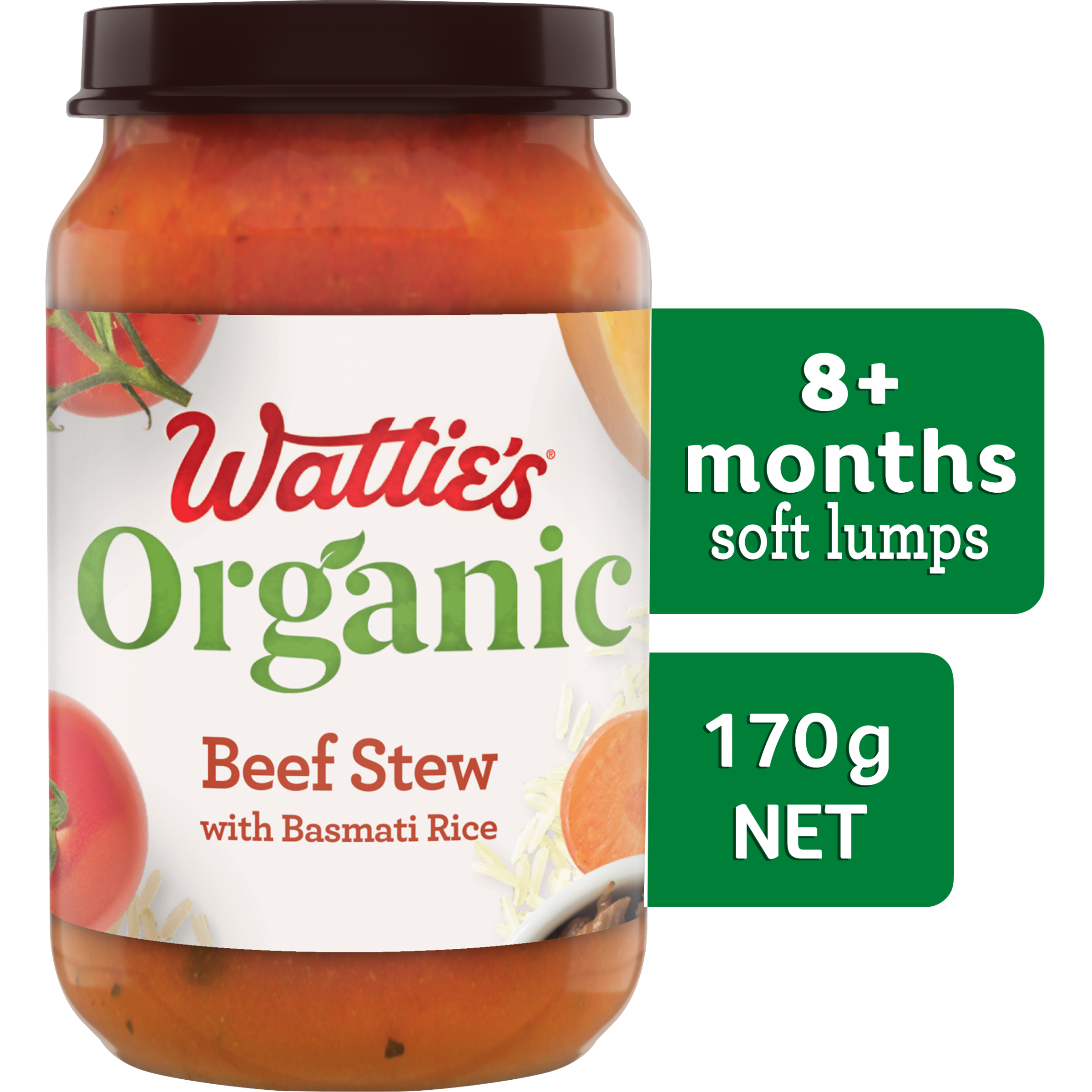 Wattie's® Organic Beef Stew with Basmati Rice 170g 8+ months | Watties ...