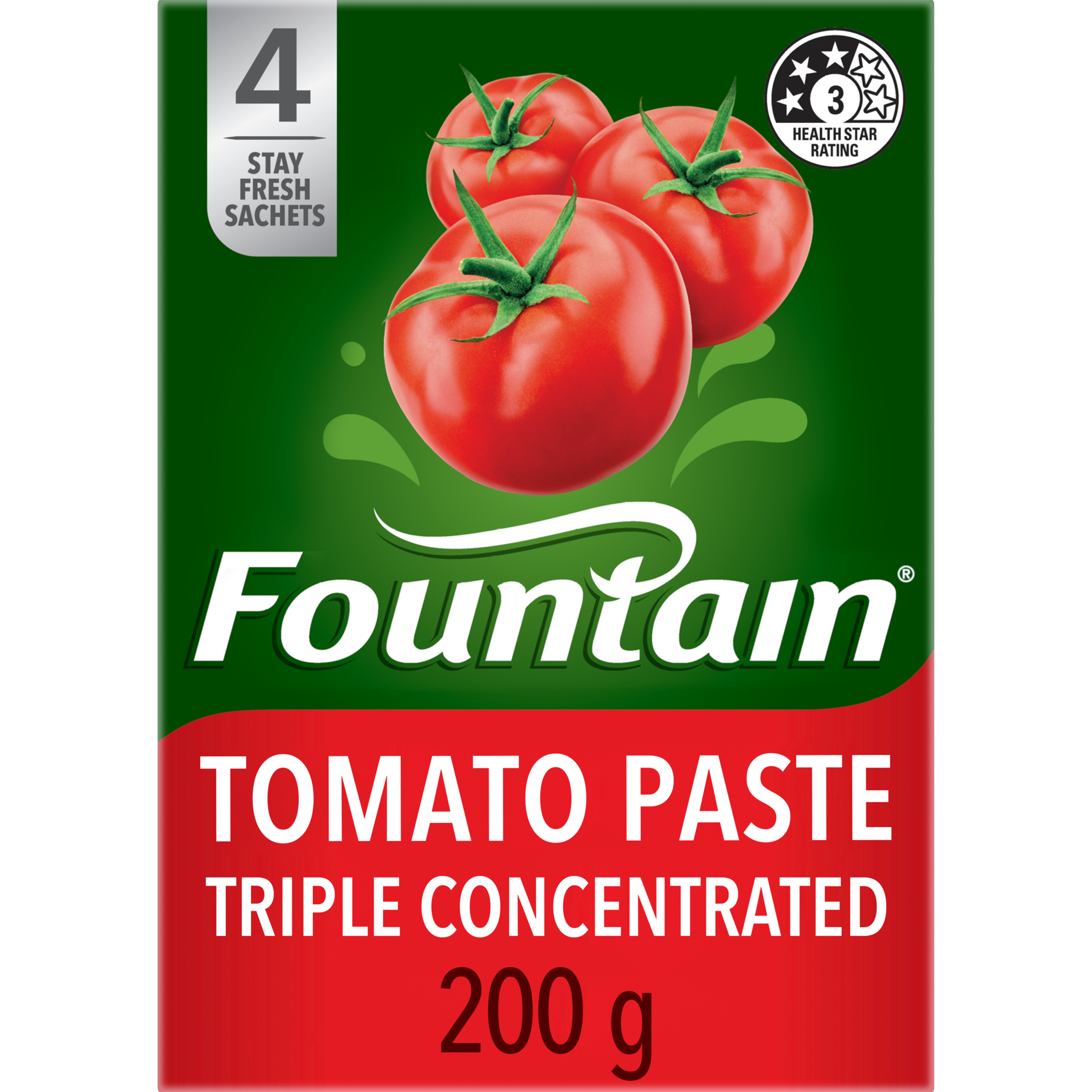 Fountain® Tomato Paste Triple Concentrated Sachets 4 x 50g | Fountain ...