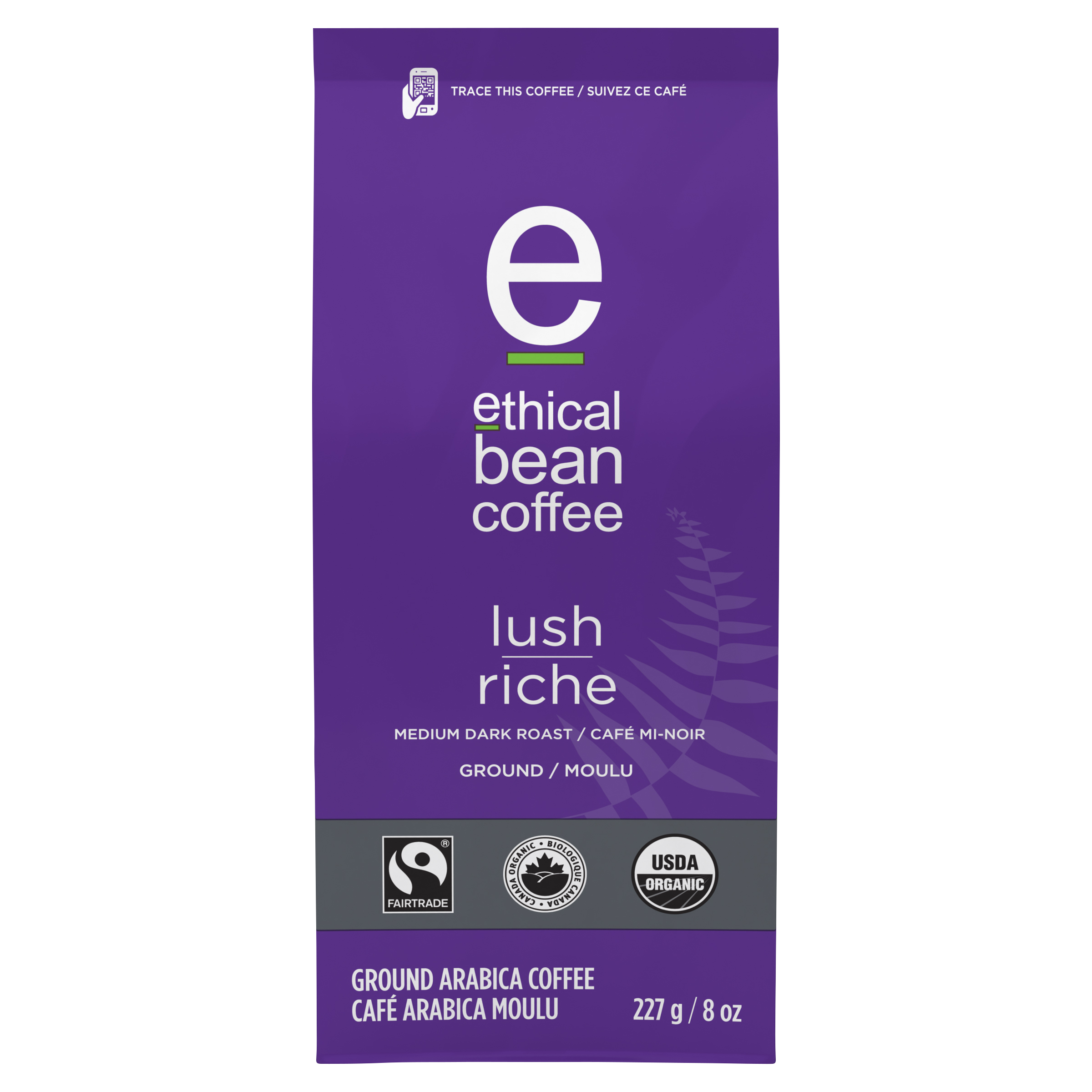 Lush Medium Dark Roast Ground Coffee | Ethical Bean | Canada | Products ...