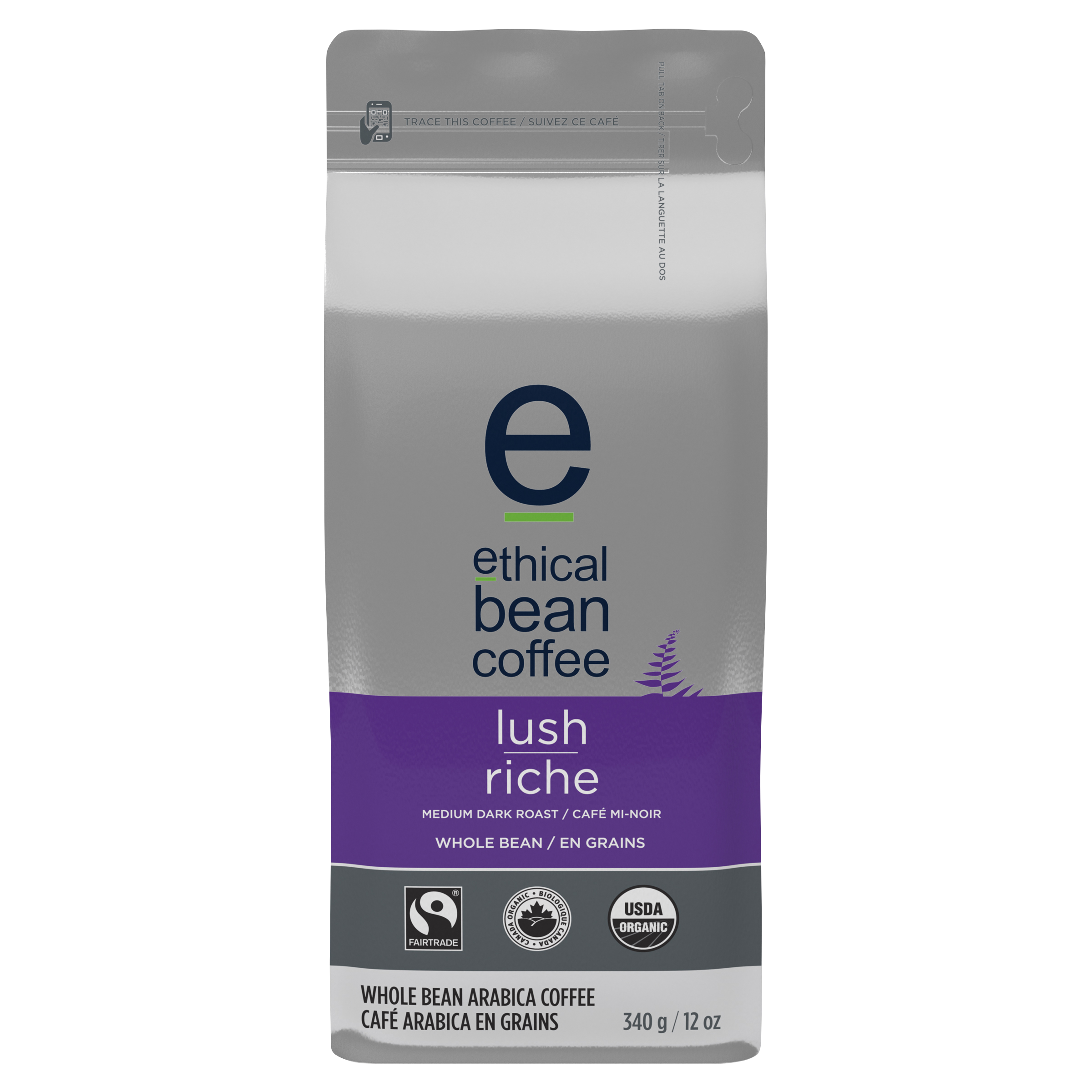 Lush Medium Dark Roast Whole Bean Coffee | Ethical Bean | Canada ...