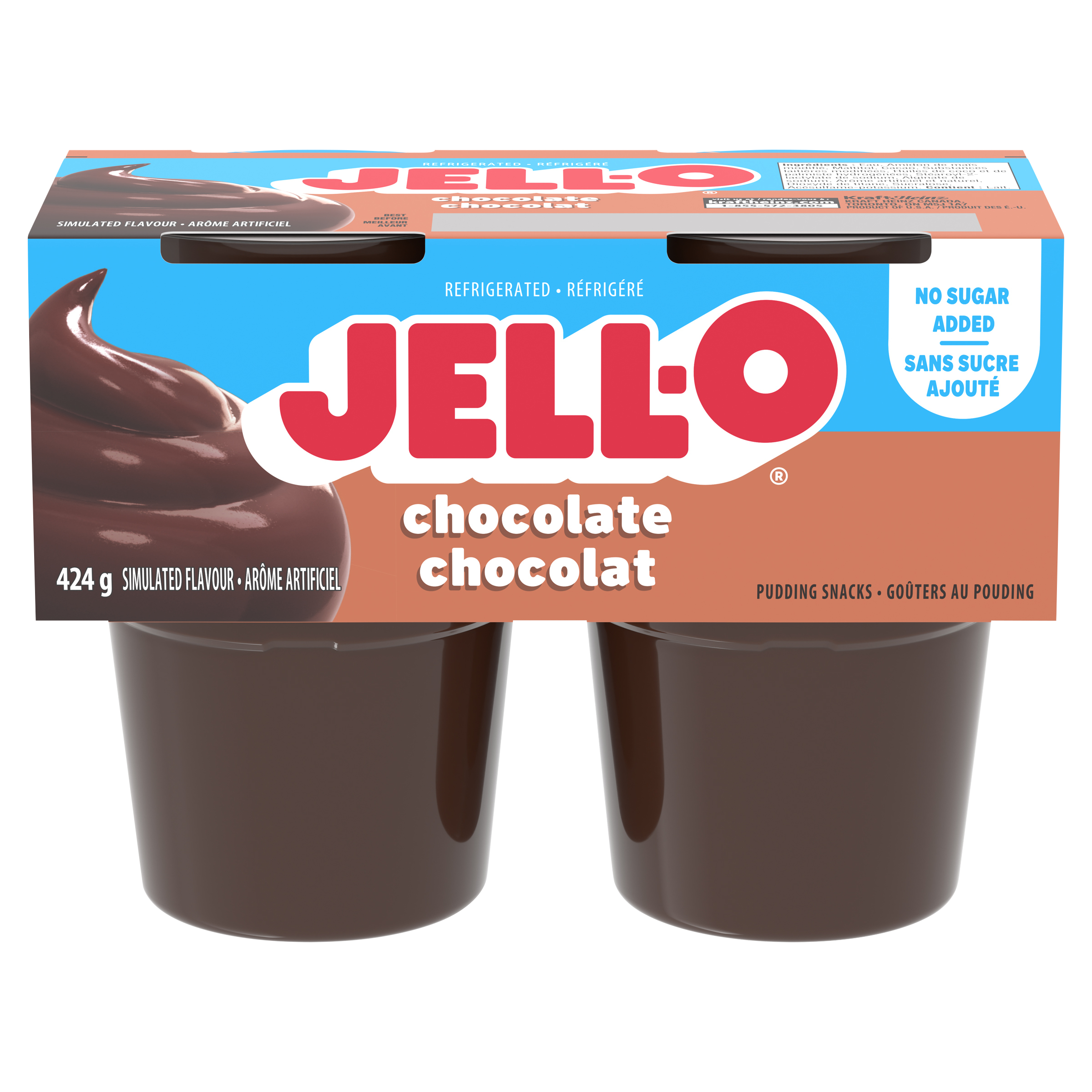 Chocolate No Sugar Added Ready-To-Eat Refrigerated Pudding Snacks ...