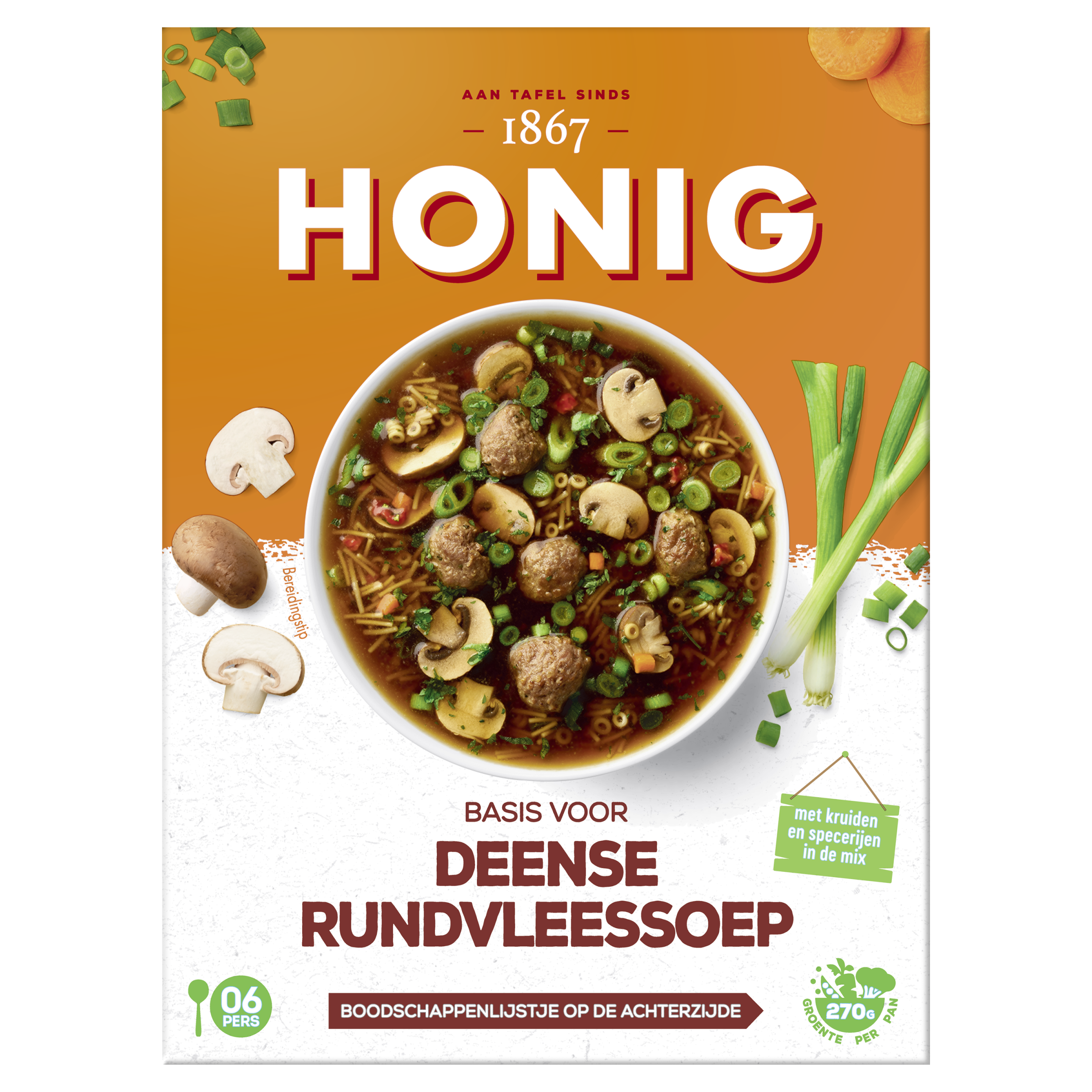Deense Rundvleessoep 74 g Doos | Honig | Netherlands | Products - Heinz®