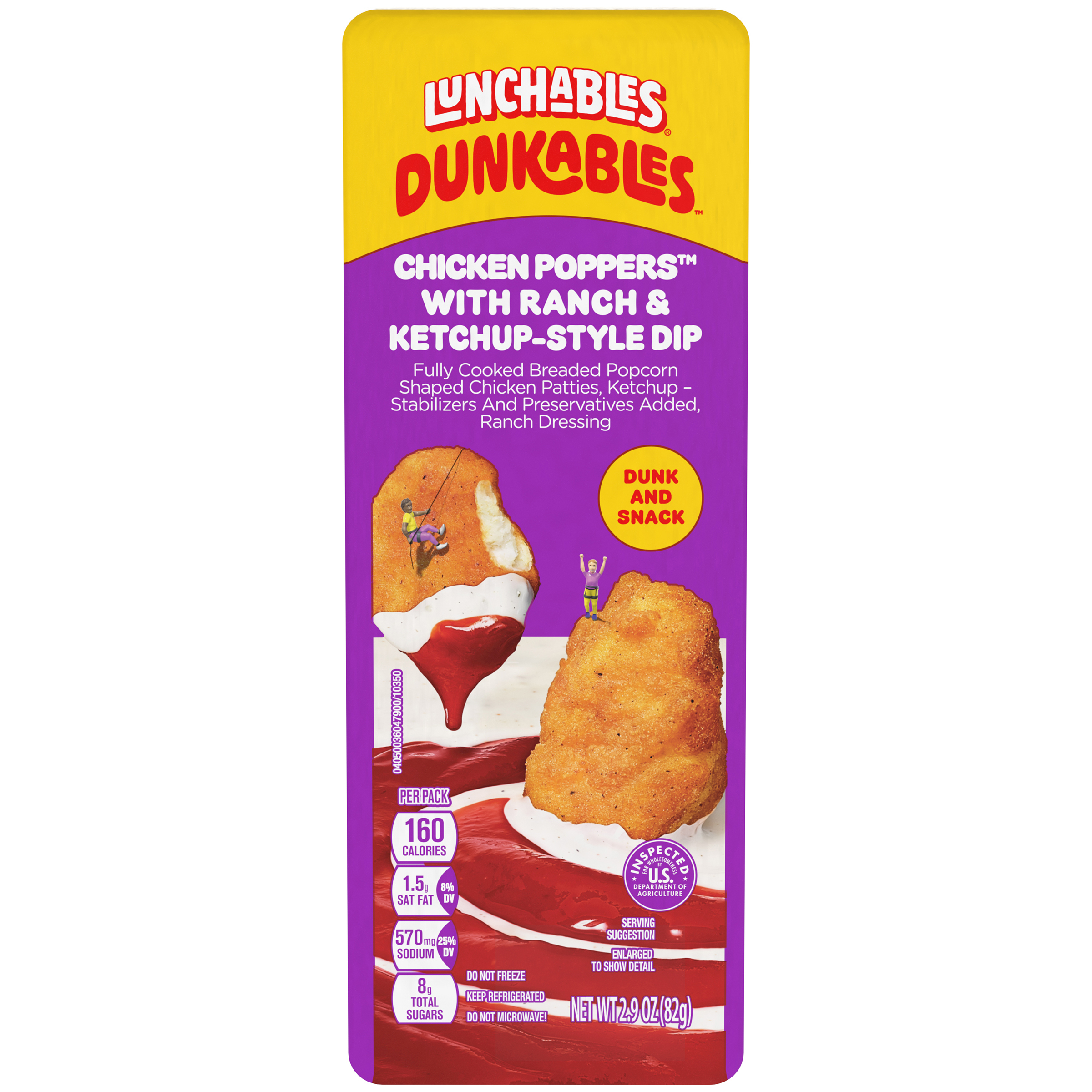 Dunkables Chicken Poppers with Ranch & Ketchup-Style Dip Snack Kit ...