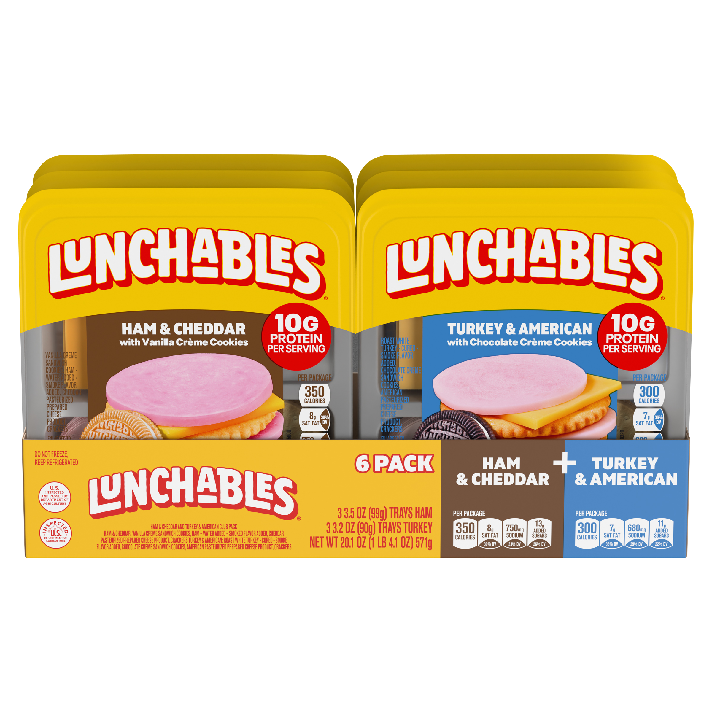 Ham & Cheddar with Vanilla Creme Cookies and Turkey & American with ...