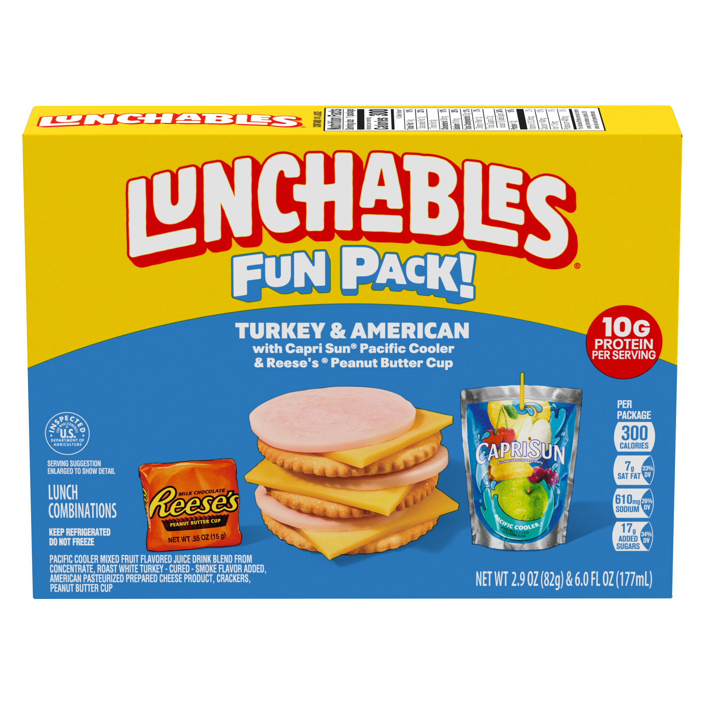 Turkey & American with Capri Sun Pacific Cooler & Reese's Peanut Butter ...