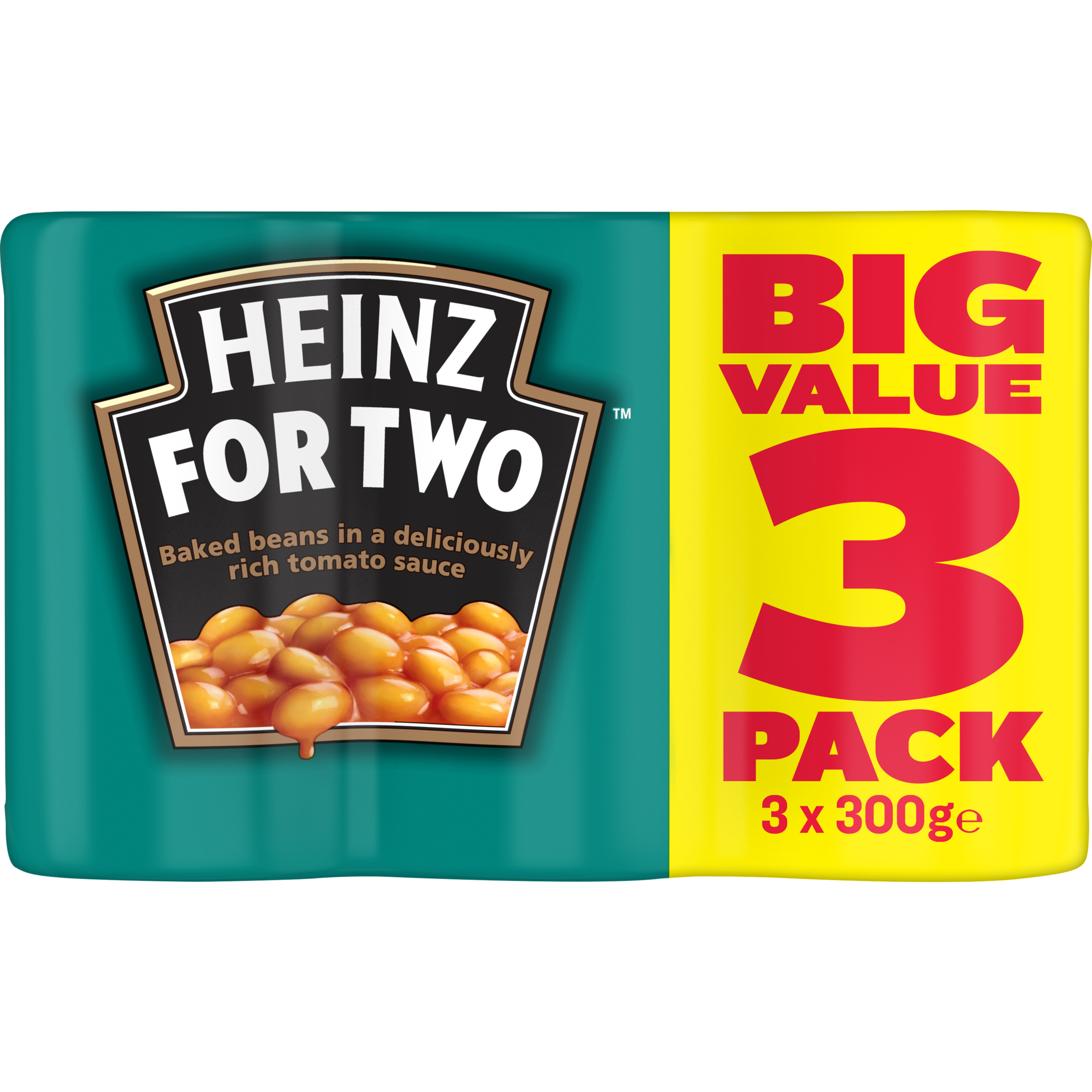 Heinz For Two Baked Beans in Tomato Sauce Big Value Pack 3 x 300g | Heinz