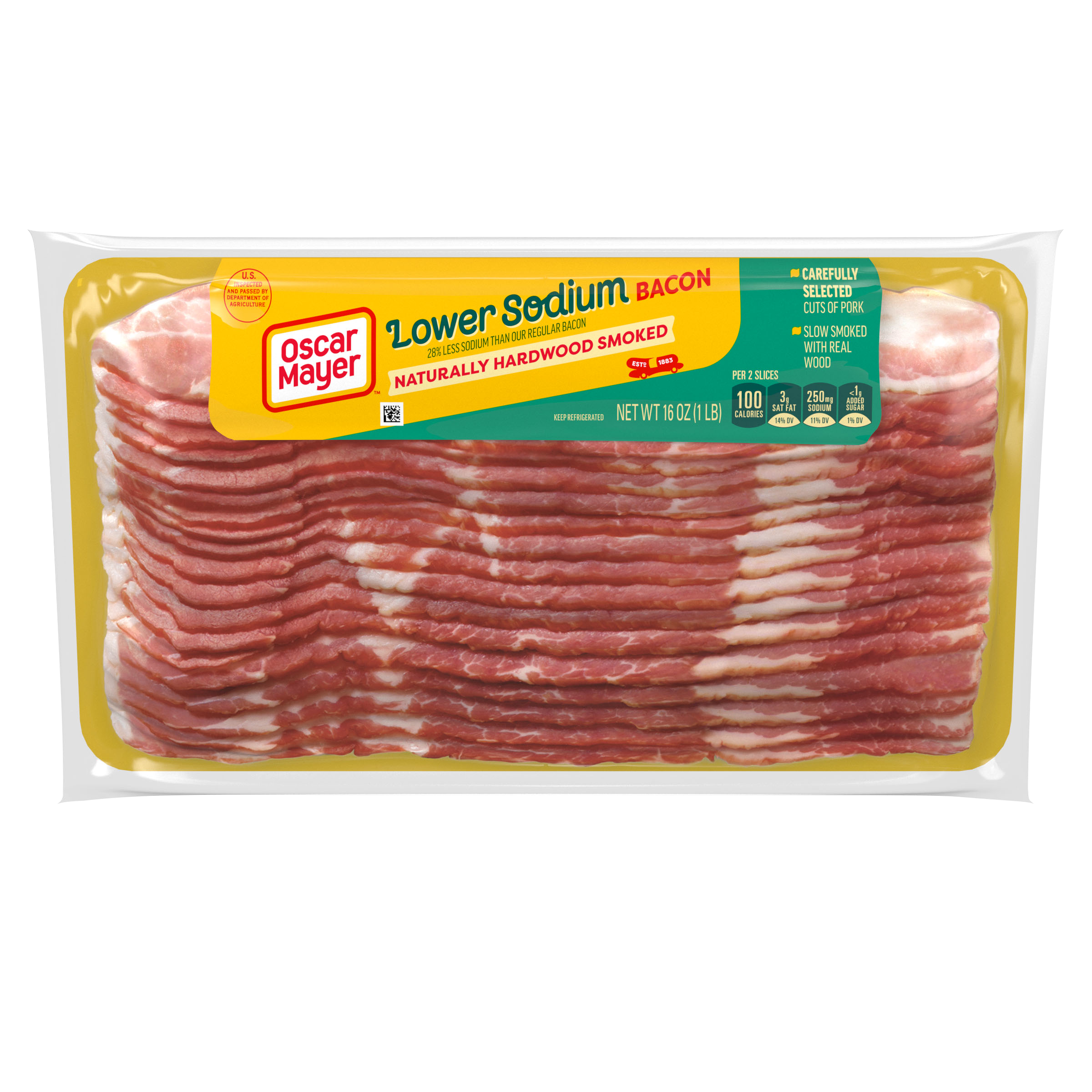 Naturally Hardwood Smoked Bacon with 30% Lower Sodium | Oscar Mayer
