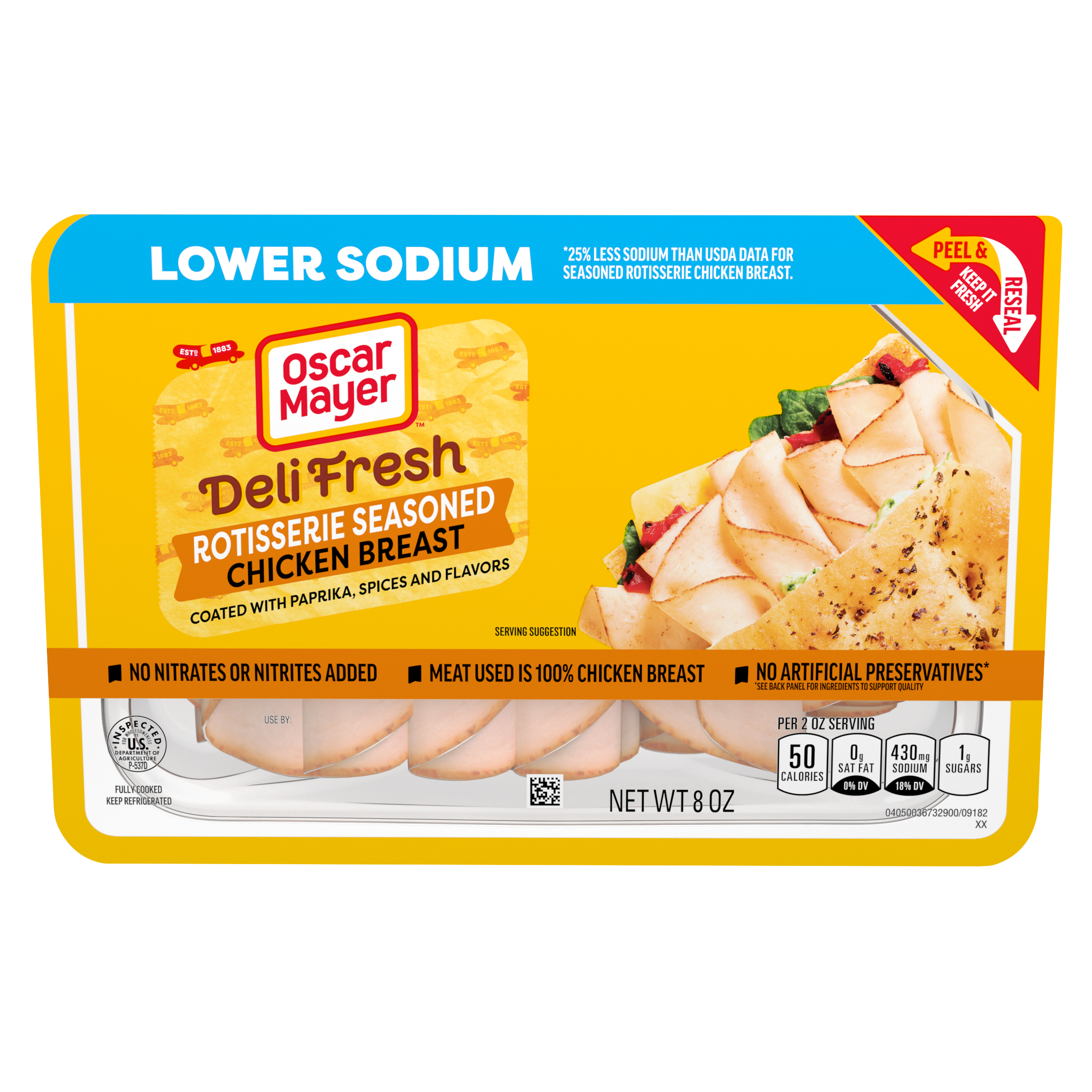Rotisserie Seasoned Chicken Breast Sliced Lunch Meat with 25% Lower ...